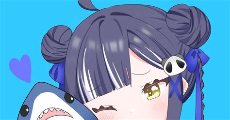 Vtuber サメのぬいぐるみぎゅーしてるしゃんらん 高熊こいるのイラスト Pixiv