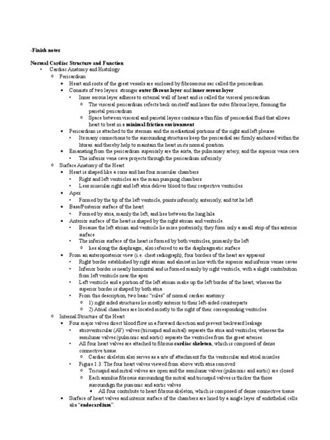Week 1 Normal Cardiac Structure And Function Pdf Heart Valve