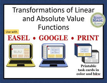 Transformations Of Linear Absolute Value Functions EASEL GOOGLE