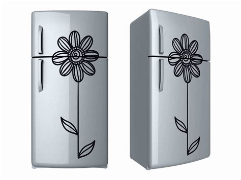 Flower Fridge Decals Fridge Door Vinyl Sticker Covering Freezer Art