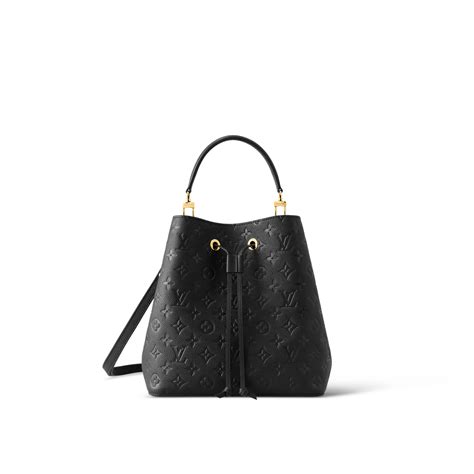 Néonoé Mm Bucket Bag Luxury Bicolour Monogram Empreinte Leather Grey