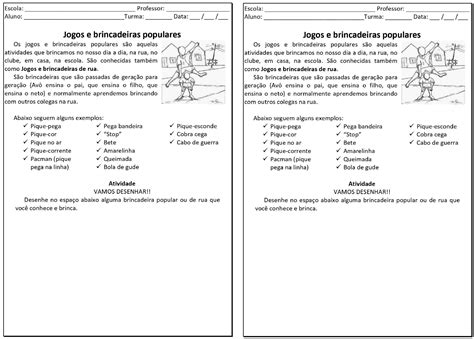 Jogos E Brincadeiras Populares