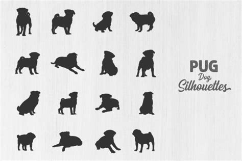 Pug Dog Silhouettes Pug Dog Svg Graphic By Designlands · Creative
