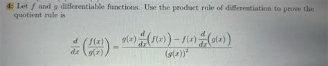 Solved 4 Let F And G Differentiable Functions Use The