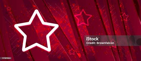 Star Icon Abstract Design Bright Red Banner Background Stock