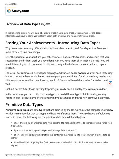 Java Data Types Explained Primitive And Non Primitive Pdf Data Type
