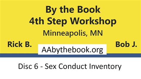 Aa100011 Disc 6 Sex Conduct Inventory By The Book 4th Step