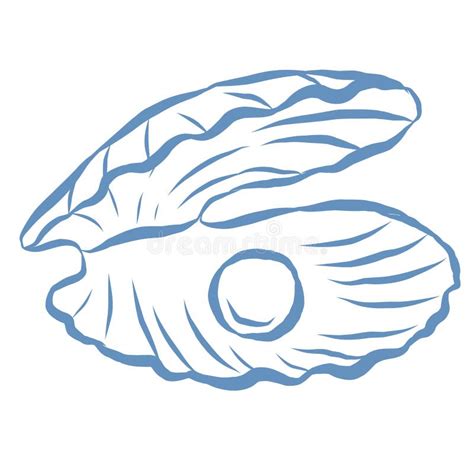 Line Art Illustration Of Shell Vector Stock Illustration Illustration Of Pearl Vector 358125842