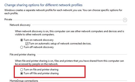 How To Turn On Or Off File And Printer Sharing In Windows