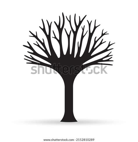 Tree Icon Naked Branches Black Silhouette Shutterstock