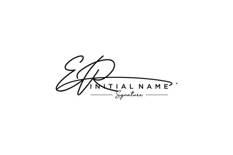 Initial Er Signature Logo Template Vector Hand Drawn Calligraphy Lettering Vector Illustration