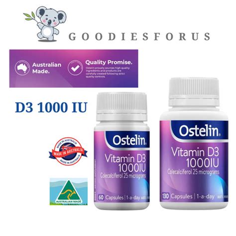Jual Ostelin Vitamin D3 1000iu 130 Dan 300 Capsules Isi 60 Kab