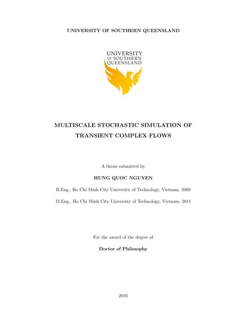 Pdf Multiscale Stochastic Simulation Of Transient Complex Flows