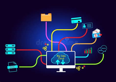 Cloud Icon Concept Of Big Data Access Global Network Connection Data Search Use Of Computing