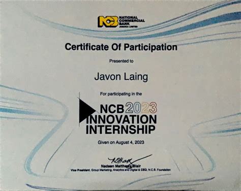javon laing on linkedin internship stem