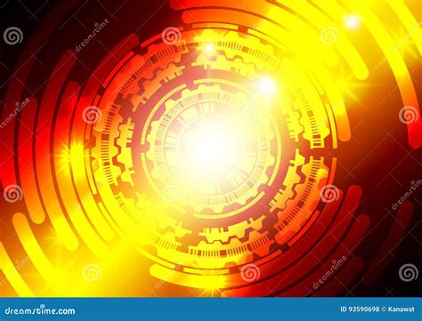 Red And Orange Technology Abstract Background Stock Vector Illustration Of Techno