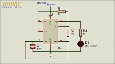 Automatic Led Flashing Circuit Using Ne555 Timer Ic Projects