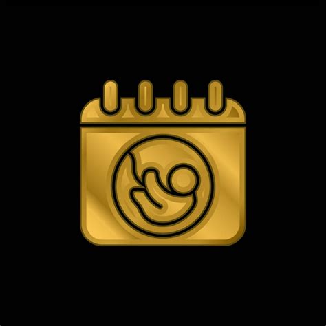 Birth Gold Plated Metalic Icon Or Logo Free Stock Vector Graphic Image