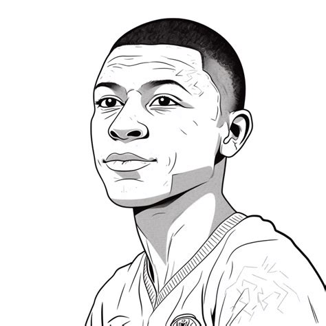 Coloriage de Kylian Mbappe gratuit à imprimer La star du Real