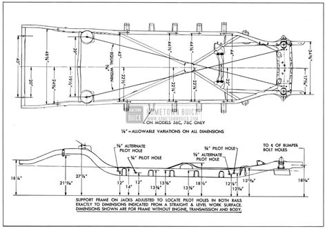 1954 Buick Frame Checking Dimensions Series 50 70 Hometown Buick