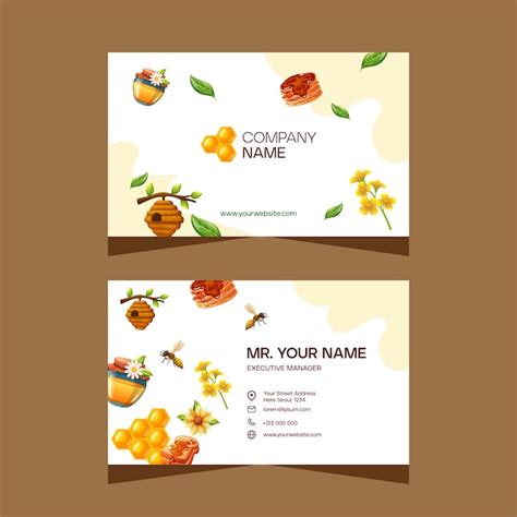 Premium Vector Template Business Card Design For Sweet Honey