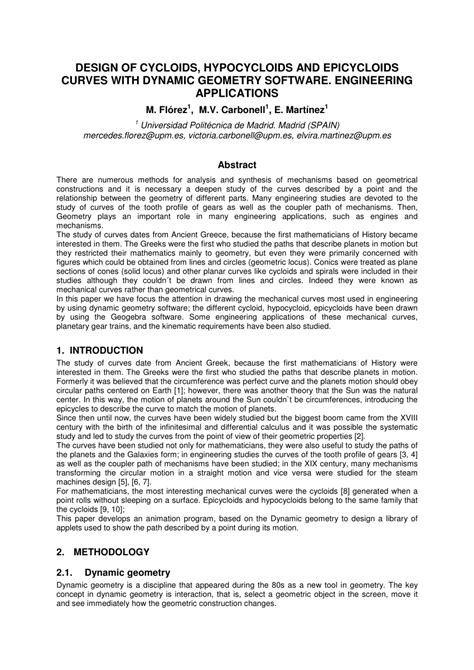 Pdf Design Of Cycloids Hypocycloids And Epicycloids Curves With