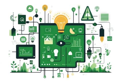 Green Technology Abstract Illustration Premium Ai Generated Image