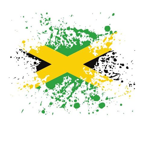 Jamaican Flag Ink Spash Salpicaduras De Pintura Pintura Vector Bandera