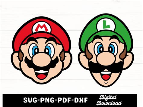 Pcs Layered Luigi And Mario Bundle Svg Png Pdf Dxf Etsy