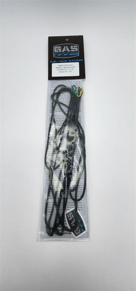 Diamond Blackout SS- OD Green with Black Serving | GAS BOWSTRINGS