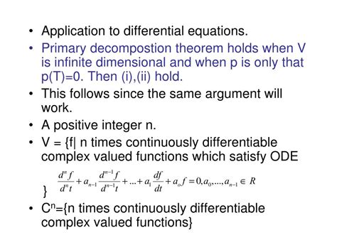 Ppt 68 The Primary Decomposition Theorem Powerpoint Presentation