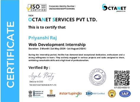 Priyanshi Raj On Linkedin Internship Octanet Webdevelopment Html