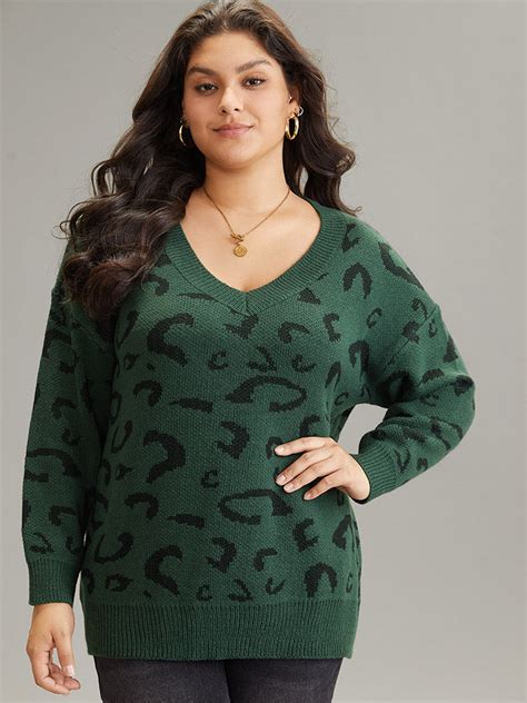 Supersoft Essentials Leopard Print Drop Shoulder Pullover Bloomchic