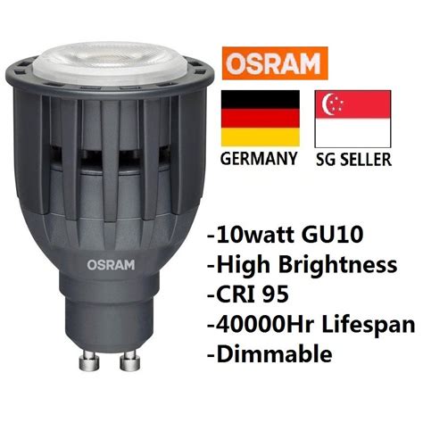 Osram Gu10 10watt Led Bulb Dimmable Shopee Singapore