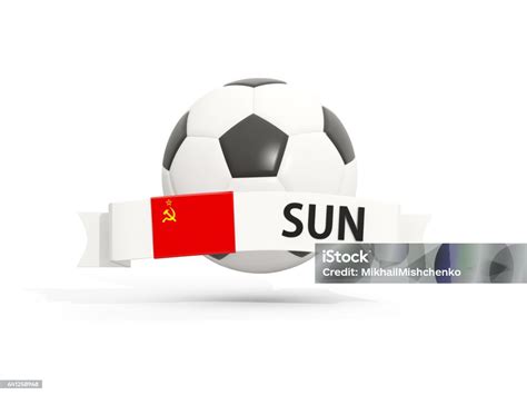 Bendera Ussr Sepak Bola Dengan Spanduk Dan Kode Negara Ilustrasi Stok