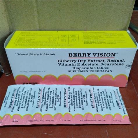 Jual Berryvision Tablet Pink Berry Vision Multivitamin Mata Shopee Indonesia