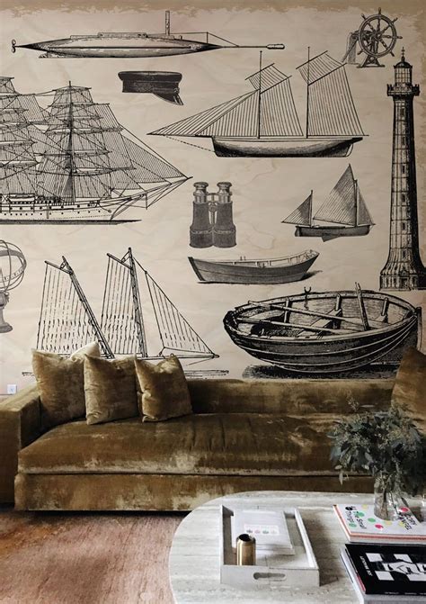 Vintage Sailboat Wallpaper Mural Vintage Wallpaper Mural Uk