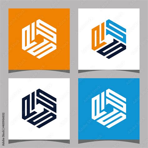 Creative Initial Letter Lss Hexagon Logo Design Concept Vector Stock