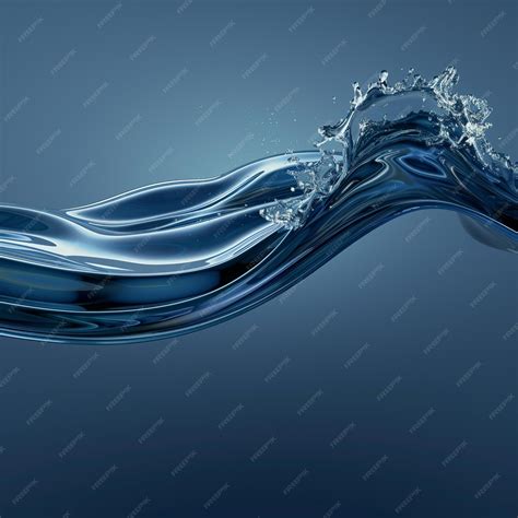 Generative Ai Illustration View Of 3d Flowing Water On Blue Color