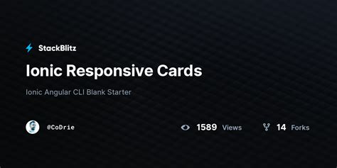 Ionic Responsive Cards Stackblitz