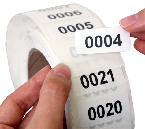 Laminated Paper With Sequential Numbers Consecutive Numbered On Roll