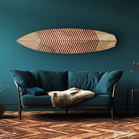 Planche de Surf Alu Décorative Design Bois Minimaliste x cm Couleurs au Choix Rouge