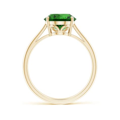 Lab Grown Oval Solitaire Emerald Cocktail Ring