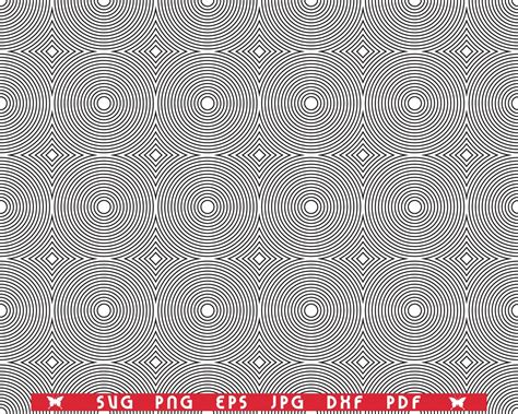 Svg Concentric Circles Seamless Pattern Digital Clipart Files Eps Circles Design Vector