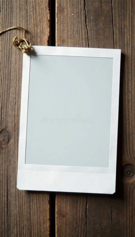 Sharp Polaroid Photo Frame Rustic Wood Background Light Antique