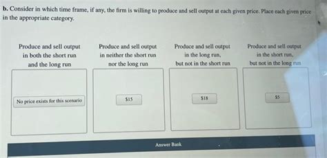Solved B Consider In Which Time Frame If Any The Firm Is Chegg