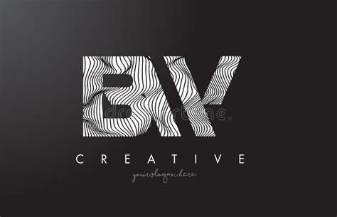 BW B W Letter Logo With Zebra Lines Texture Design Vector Stock Vector