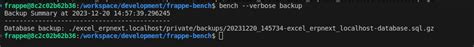 ERPNext Bench Backup Is Not Working ERPNext Frappe Forum