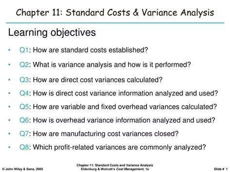PPT Chapter Standard Costs Variance Analysis PowerPoint Presentation ID