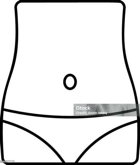 여성 슬림 배꼽 개념 배꼽 벡터 개요 아이콘 디자인 장기 시스템 기호 인체 해부학 기호 인체 부분 스톡 일러스트레이션 깔끔한에 대한 스톡 벡터 아트 및 기타 이미지 Istock